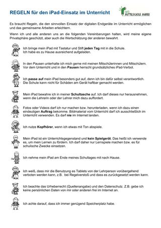 iPad Regeln - VOBS RWD